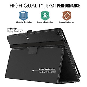 MoKo Case for Fire HD 10 Tablet (7th and 9th Generation, 2017 and 2019 Release) 10" - Slim Folding Stand Cover with Auto Wake/Sleep for 10.1 Inch Tablet, Black