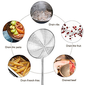 Xingmin Spider Strainer Skimmer Ladle Stainless Steel Aasian Metal Frying Basket With Long Handle Large Spoon Food Japanese Pasta Kitchen Oil Solid Professional Mesh Wire 5 Inch