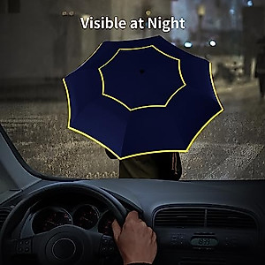 SATOL 62 Inch Large Golf Umbrella for Rain, Automatic Oversize Windproof Double Canopy Vented 8 Ribs Sturdy Portable Folding Umbrella for Travel, UPF 50+ Compact Lightweight Wind Resistant Sun & Rain Umbrellas for Women and Men (BLUE)