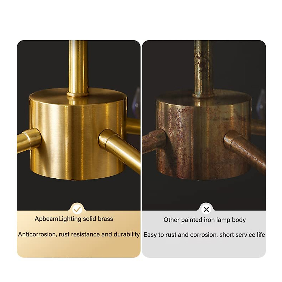 APBEAM Brass Sputnik Chandelier Gold Pendant Light Crystal Ceiling Hanging Light Fixture 15 Light W39.5” x H17.7”