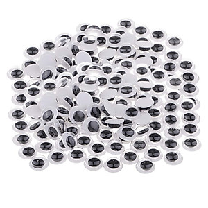 Baosity 400Pcs Bulk Wiggle Eye Round Plastic Clear Moving Eyes Wobbly Googly Adornments - 8mm, 10mm