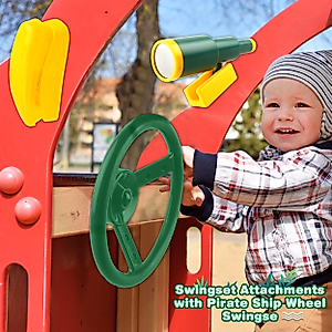 Restroma Playground Accessories Swingset Steering Wheel Plastic Telescope Telephone Swingset Phone Toy for Kids Outdoor Playground Backyard Treehouse