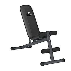 Marcy Exercise Utility Bench for Upright, Incline, Decline, and Flat Exercise SB-261W , Black, 42.00 x 19.00 x 51.00 inches
