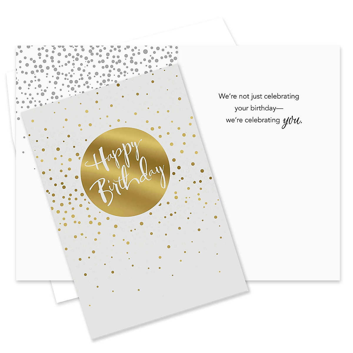Hallmark Business Bulk 100 Pack Assorted Corporate Birthday Cards for Employees & Customers (Refined with Foil), 5 x 7 Cards, Message Inside, Envelopes Included