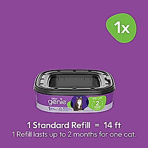 Litter Genie Refill Bags (1-Pack) | Multi-Layers of Odor-Barrier Technology | 1 Square Refill Cartridge Lasts Up to 2 Months Per Cat