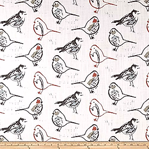 Premier Prints Bird Toile Scarlet, Fabric by the Yard