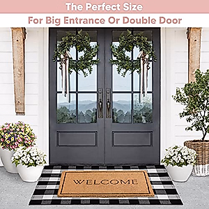 LILI REY Buffalo Plaid Rug – 3x5 Buffalo Plaid Outdoor Rug, Black and White Outdoor Rug, Outdoor Rug 3x5, Front Porch Rug, Buffalo Check Outdoor Rug, Black and White Checkered Rug, Plaid Door mat