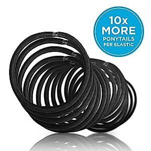 Goody Hair Women's Braided Hair Elastics Black 4mm for Medium Hair, 32 Count (Pack of 1)