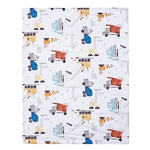 Bedtime Originals Construction Zone White Cozy Fleece Trucks Baby Blanket