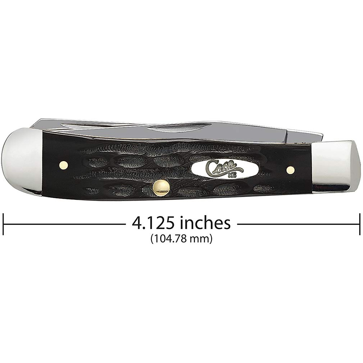 Case WR XX Pocket Knife Jigged Buffalo Horn Trapper Item #65010 - (Bh254 SS) - Length Closed: 4 1/8 Inches