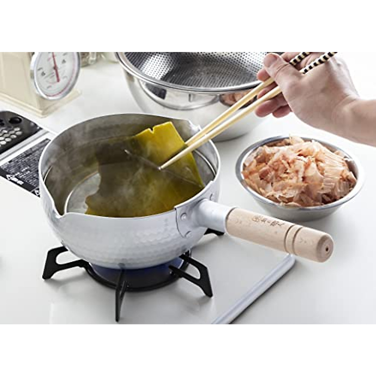 Taniguchi Metal Snow Flat Pot, Deep Type, 8.7 inches (22 cm), Made in Japan