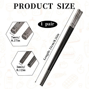 Metal Travel Chopsticks Reusable with Case, Portable Chopsticks with Case, Black Phoenix Chopsticks and Case, Packable Chopsticks for Home