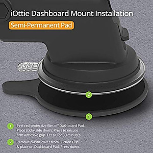 iOttie Easy One Touch 4 Dash & Windshield Universal Car Mount Phone Holder Desk Stand for -iPhone, Samsung, Moto, Huawei, Nokia, LG, Smartphones, Black