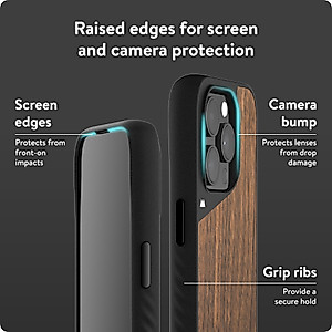 Mous Case for iPhone 15 Pro MagSafe Compatible - Limitless 5.0 - Walnut - Protective iPhone 15 Pro Case - Shockproof Phone Cover