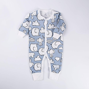 CHUBBYBUN BABY 2-Pack Cotton Footless Long Sleeve Romper Jumpsuit Sleep and Play (Boy, 18-24 Months)