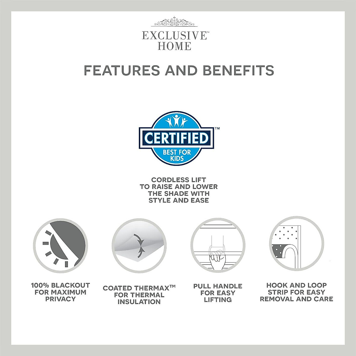 Exclusive Home Esme Total Blackout Roman Shade, 23"x64", White