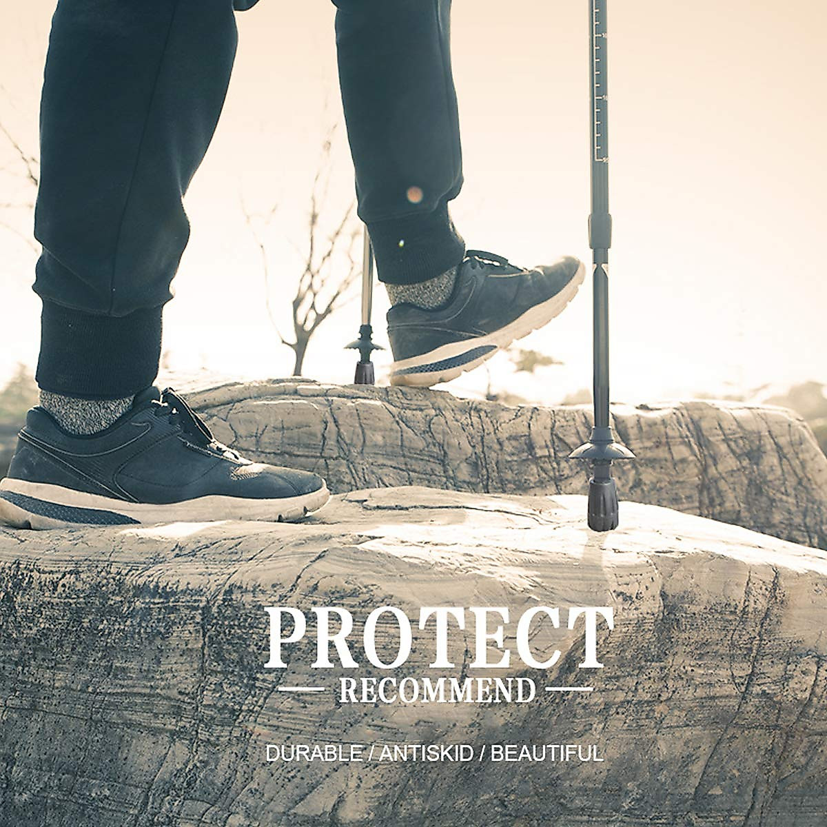 ANIUHL 8 Piece Rubber Trekking Pole Tips Hiking Walking Sticks Caps Ends Replacement Tip Protectors, Shock Absorbing and Enhanced Stability, 11mm Hole Diameter