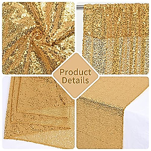 Sequin Backdrop Curtain 4 Panels 2ft x 8ft Wedding Ceremony Background Backdrop Glitter Shimmer Fabric Backdrop Drapes for Photography Props Wedding Arch Bridal Shower Home Decoration (Gold)