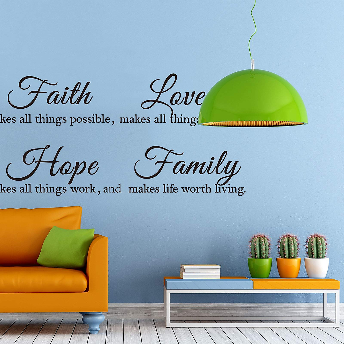 3 Sheets Vinyl Wall Quote Stickers Love Family Inspirational Wall Stickers Motivational Wall Decals Bible Verse Inspirational Sayings for Home School Wall Decorations (Classical Style)