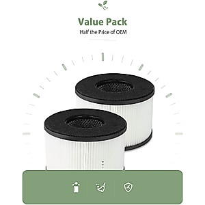 BS-03 Filter Replacement Compatible with PARTU and Slevoo BS-03 Air Purifier, H13 True HEPA and Activated Carbon Filter, Part# U & X, 2 Pack