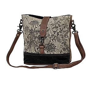Myra Bag Debonair Shoulder Bag Upcycled Canvas & Leather S-2663
