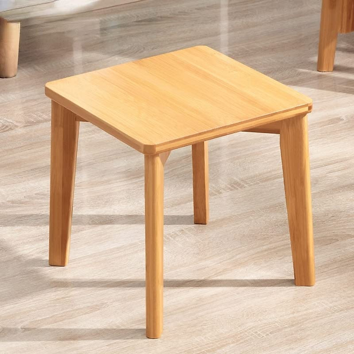 ZABEES Foot Rest Stool Household Kitchen Stool Multifunctional Thickened Bamboo Stool Dining Chairs Low Stools for Dorm Living Room Bedroom Padded Seat
