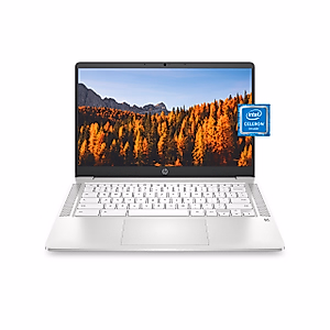 HP Chromebook 14 Laptop, Intel Celeron N4020, 4 GB RAM, 32 GB eMMC, 14” HD Micro-Edge Display, Chrome OS, Thin & Portable, 4K Graphics, Snow White Keyboard (14a-na0023nr, 2021, Ceramic White)