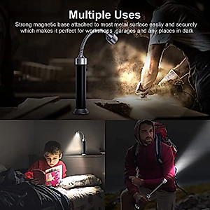 ZYXGY Barbecue Grill Light Magnetic Base Super-Bright LED BBQ Lights - 360° Flexible Gooseneck, Weather Resistant & Waterproofness with USB Charger and 6 AAA Batteries 2 Packs