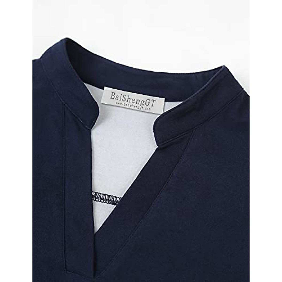 BAISHENGGT Womens Tunic Shirts 3/4 Sleeve Tops Blouses XX-Large Blue Floral