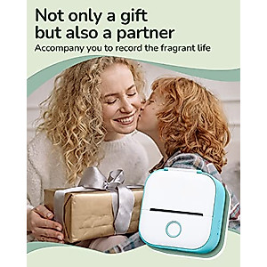 Memoqueen Pocket Sticker Printer T02 Thermal Photo Printer, Sticker Maker Machine for Photos, Diaries, Memos, Study Notes, Work Plans,Wireless Receipt Printer Compatible with iOS & Android, Green