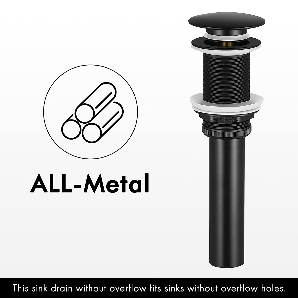 KES Black Bathroom Faucet 4 Inch Centerset Bathroom Sink Faucet with Bathroom Sink Stopper NO Overflow, SUS304 Stainless Steel, Lead-Free NSF Certified, L4150LF-BK-C2