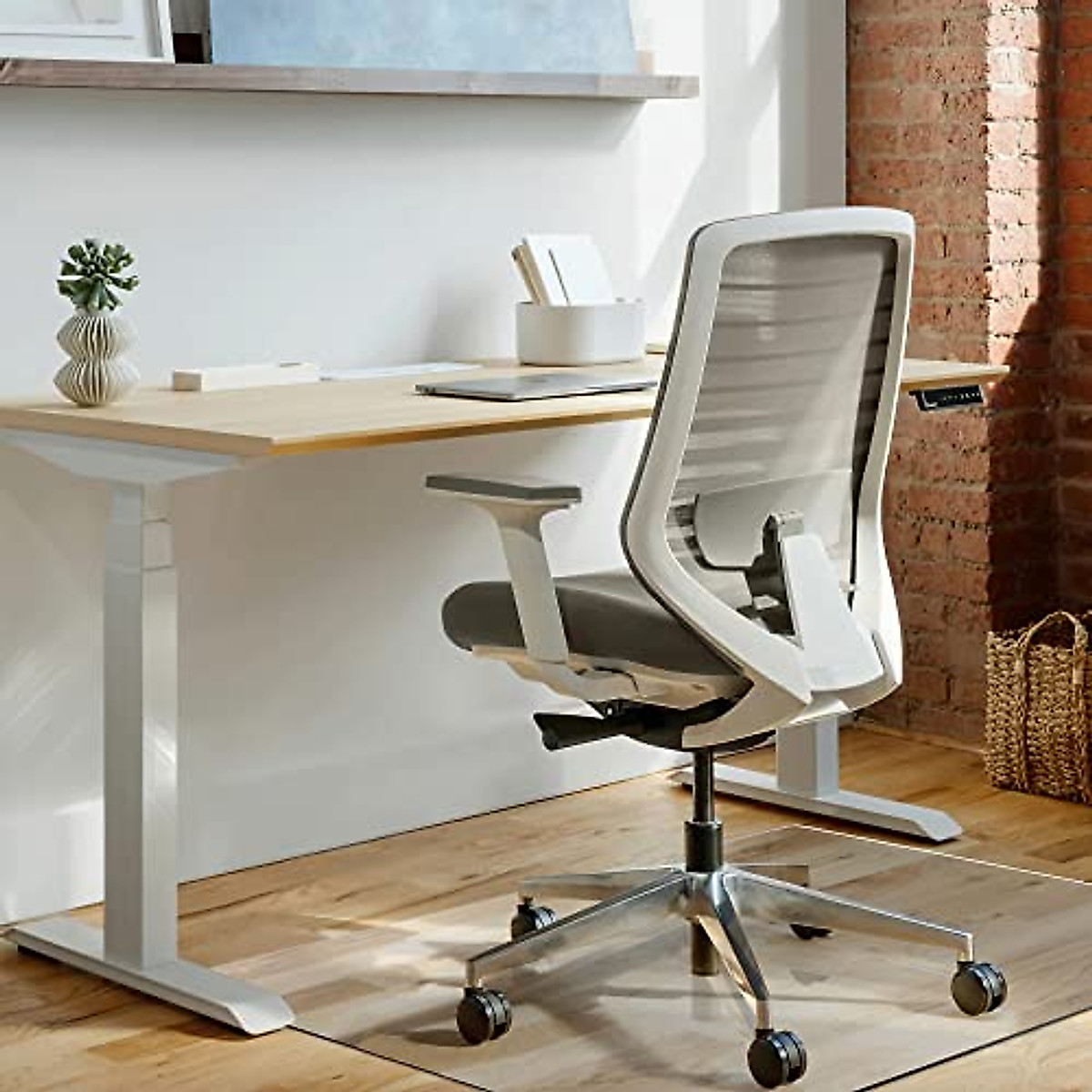 KIAYACI Glass Chair Mat for Carpet or Hard Floor Tempered Glass Glass Table Top Table Mat Square 46" x 53", 1/4 inch Thick, Transparent