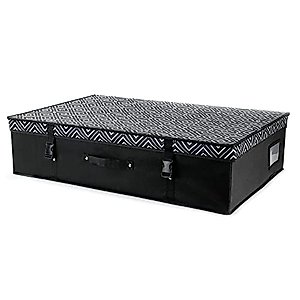 HANGERWORLD - Large Black & White Diamond Pattern Bridal Dress Storage Box with Lid