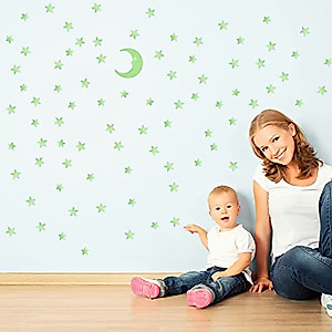 Premium Glow In The Dark Stars Wall Stickers, 100 Glowing Stars And Moon – Perfect Glow Stars for Kids’ Rooms, Ceiling Decorations, Romantic Rooms