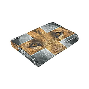 LLARREH Bible Verse Blanket Christian Lion Prayer Religious Throw Blankets for Couch Sofa Bed Warm Gifts 50X60 in