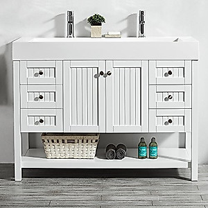 Vinnova Pavia 48” Single Vanity in White with Acrylic Under-Mount Sink Without Mirror