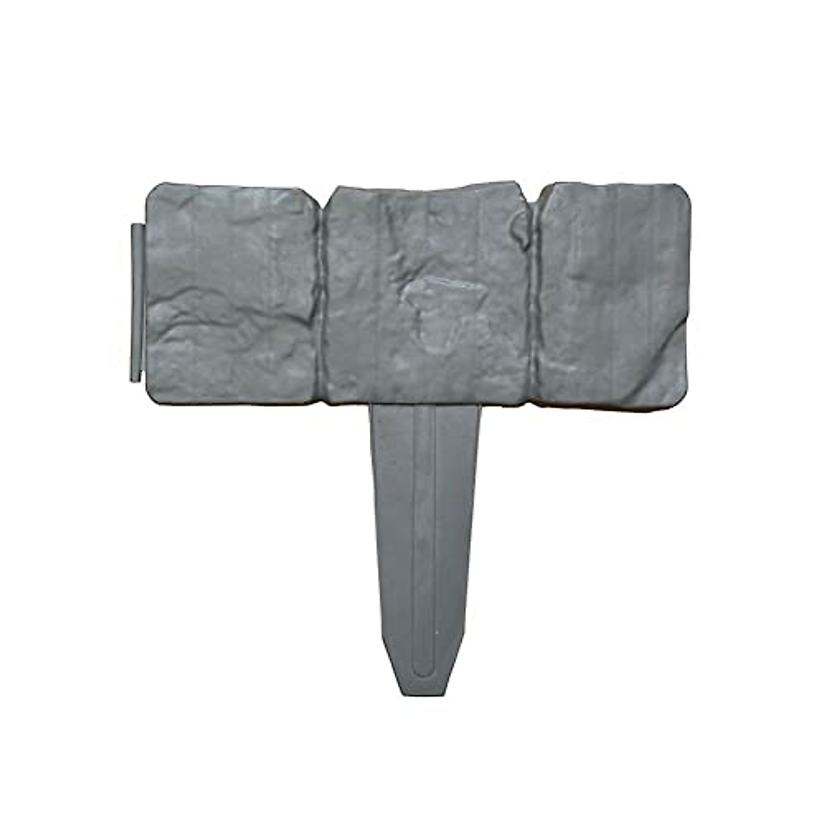 20 Pcs Simulation Cobbled Stone Folding Plastic Garden Border Fence,Landscape Flower Bed Lawn Edging Landscape Gardening Accessories (Dark Grey)