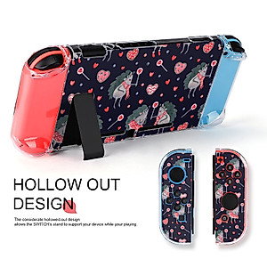 AoHanan Cheerful Hedgehogs Switch Screen Protector Cover Full Accessories Switch Game Case Protection Skin for Switch Console And Joy-Cons