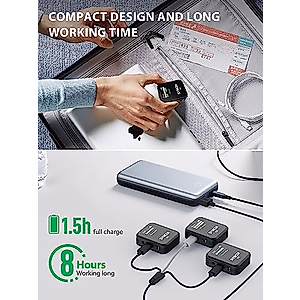 SYNCO Wireless Lavalier Microphone, G2(A2) 2.4G Dual Transmitter 48KHz 24Bit Lapel Mic 656FT 8H for Online Class Vlog Stream YouTube for Camera Smartphone Tablet