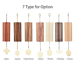 Mowind Chakra Chimes Natural Bamboo Wind Chimes Meditation Chord Windchime Wind Bell for Home Decoration Zen Mindfulness Sacral Chakra