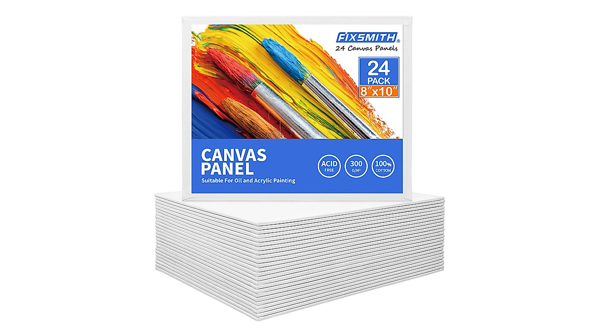 FIXSMITH 24-Pack Canvas Boards for Effortless Painting