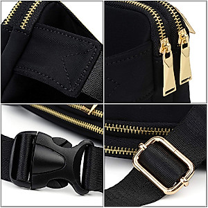 UTO Fanny Pack for Women Crossbody Trendy Fashion Belt Purse Chest Waist Hip Bumbag for Outdoor Shopping Travel Hiking