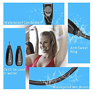 KIMAFUN Headset Wireless Microphone System, No Need Bluetooth, Waterproof Head Mic for Fitness Instructor, Teaching Online, Yoga Classroom, Spinning Coach, Speaker, iPhone, Android Phone, G100-1