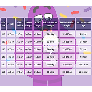 Grimace Costume for Kids Boys Girls Monster Cute Shirts and Pants Cartoon T-Shirt Swimsuits for Kids 4-12 Years