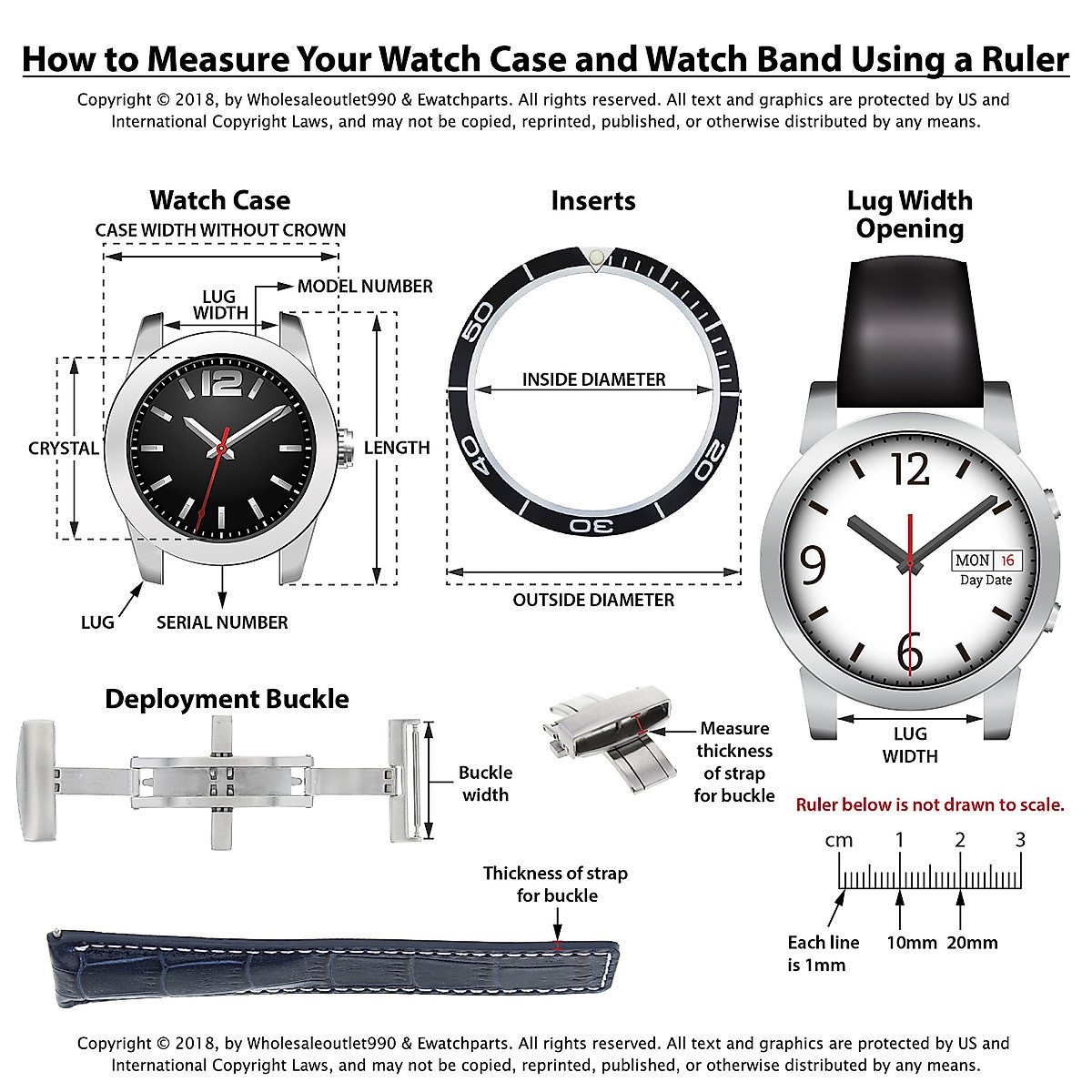 Ewatchparts 20MM DEPLOYMENT STRAP BAND BUCKLE FOLDING CLASP STAINLESS COMPATIBLE WITH IWC PILOT BRUSH TQ