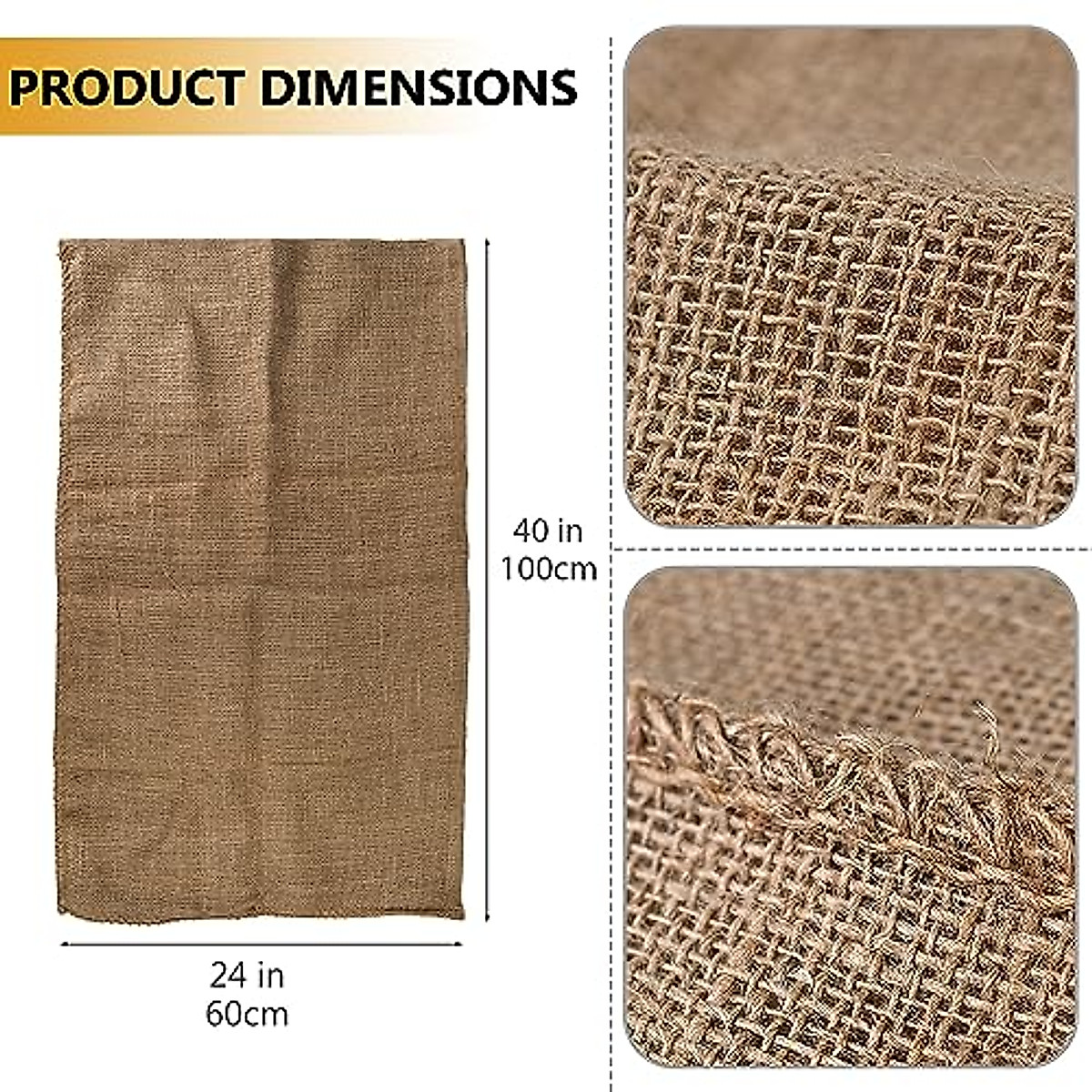 HAMBOLY 5 Packs Large Burlap Bags 24" x 40" Potato Sacks Reusable Storage Bags Races Game Bags
