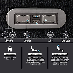 Valencia Oxford Home Theater Seating | 11000 Top Grain Black Leather, Power Recliner, with Drop Down Center Console (Row of 3)