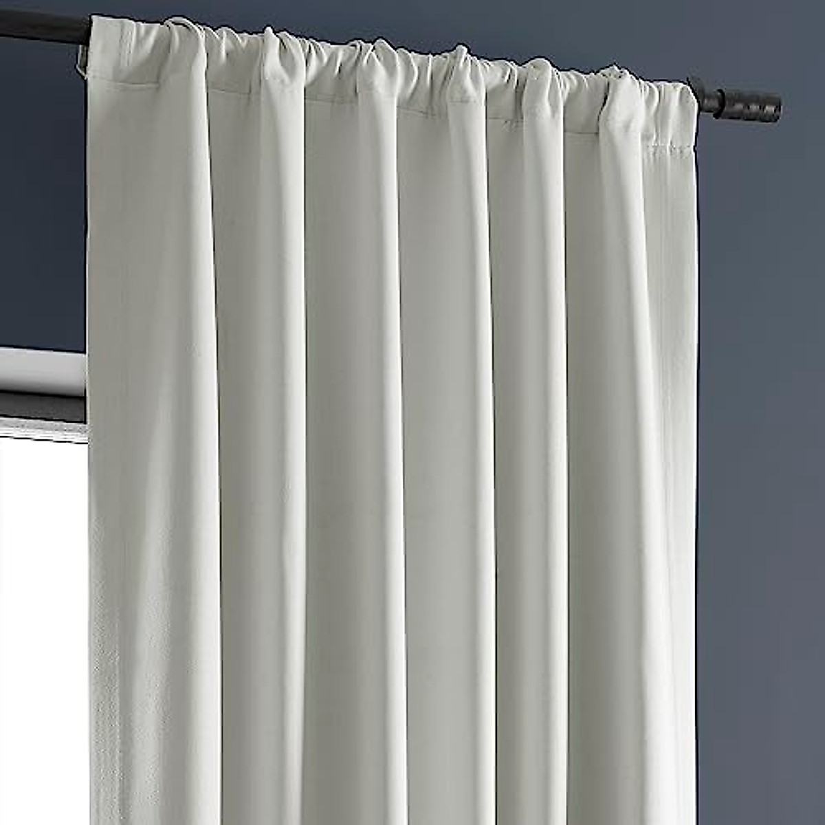 HPD Half Price Drapes Bellino Room Darkening Curtains 108 Inches Long Curtains for Bedroom & Living Room (1 Panel), 50W x 108L, Chalk Off White