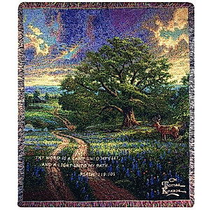 Manual Thomas Kinkade 50 x 60-Inch Tapestry Throw with Verse, Country Living