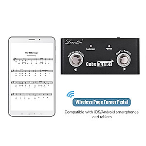 Lerodite Page Pedal Turner, External Pedal Controller,Music Score Control the Turning Function Page Up Page Down for Guitar Effect Pedal,Tablet,Mobile Phone